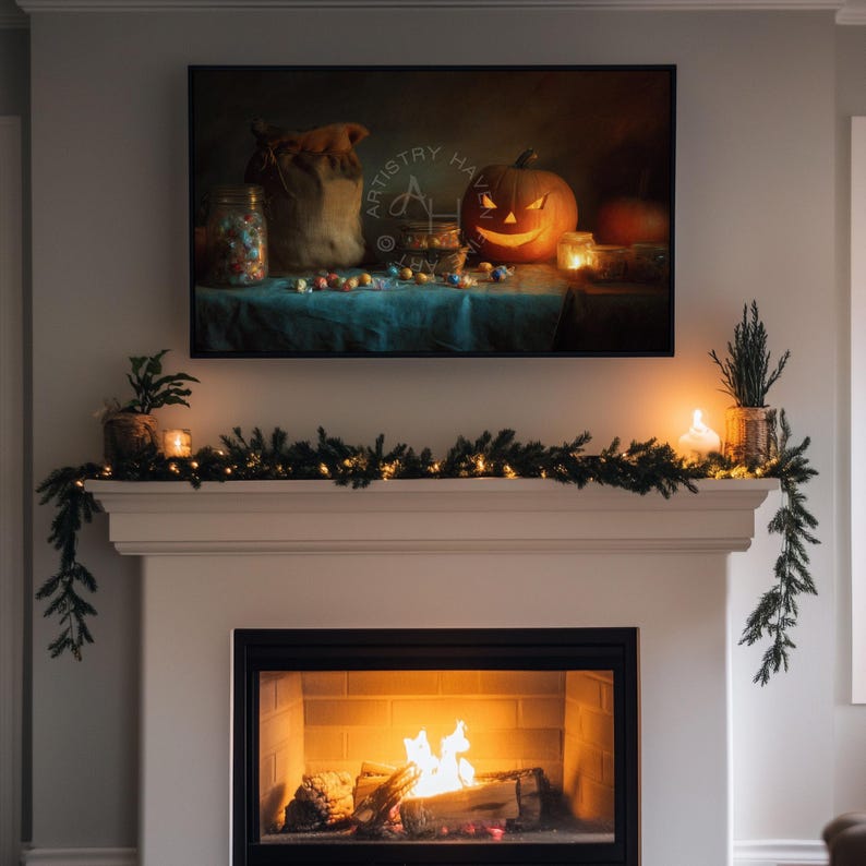 Halloween Jack-o'-lantern Glow: Candy Still Life Art (digital Download ...