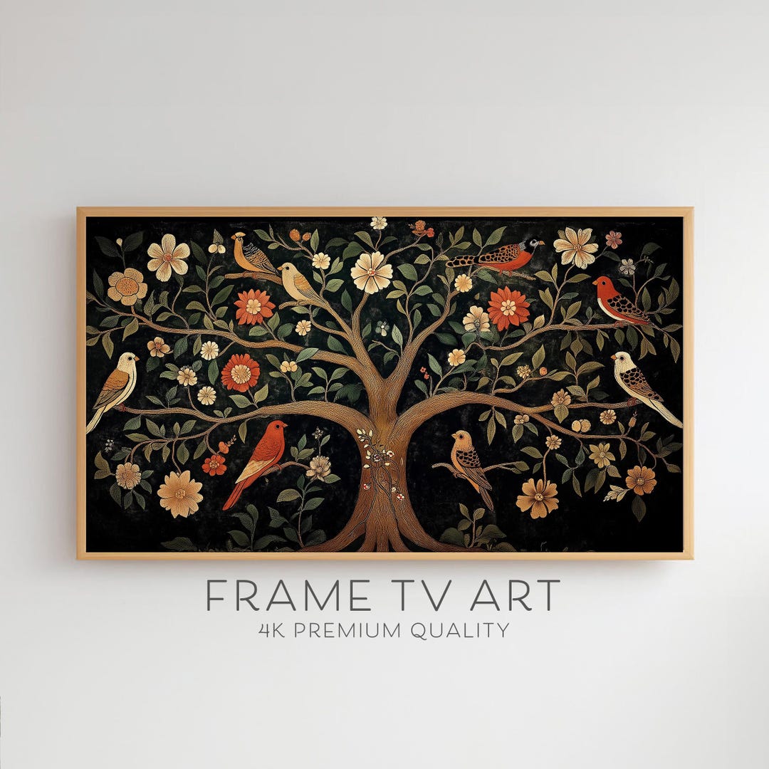 Tree of Life Frame TV Art | William Morris Style Oil Painting Samsung ...
