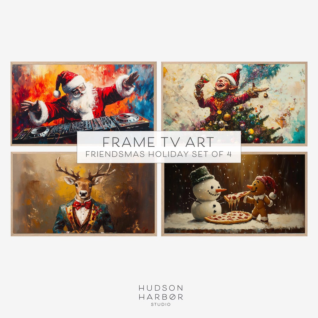 Holiday Frame TV Art Friendmas Bundle | Winter Frame TV Art, Christmas ...