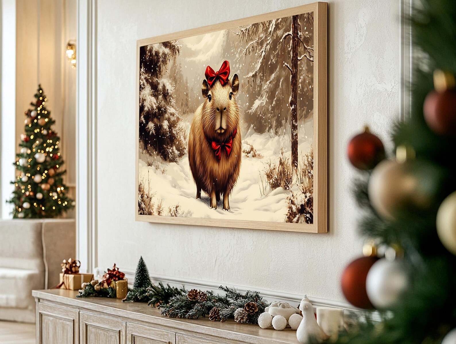 Capybara Frame TV Art | Winter Frame TV Art, Christmas Frame Tv ...