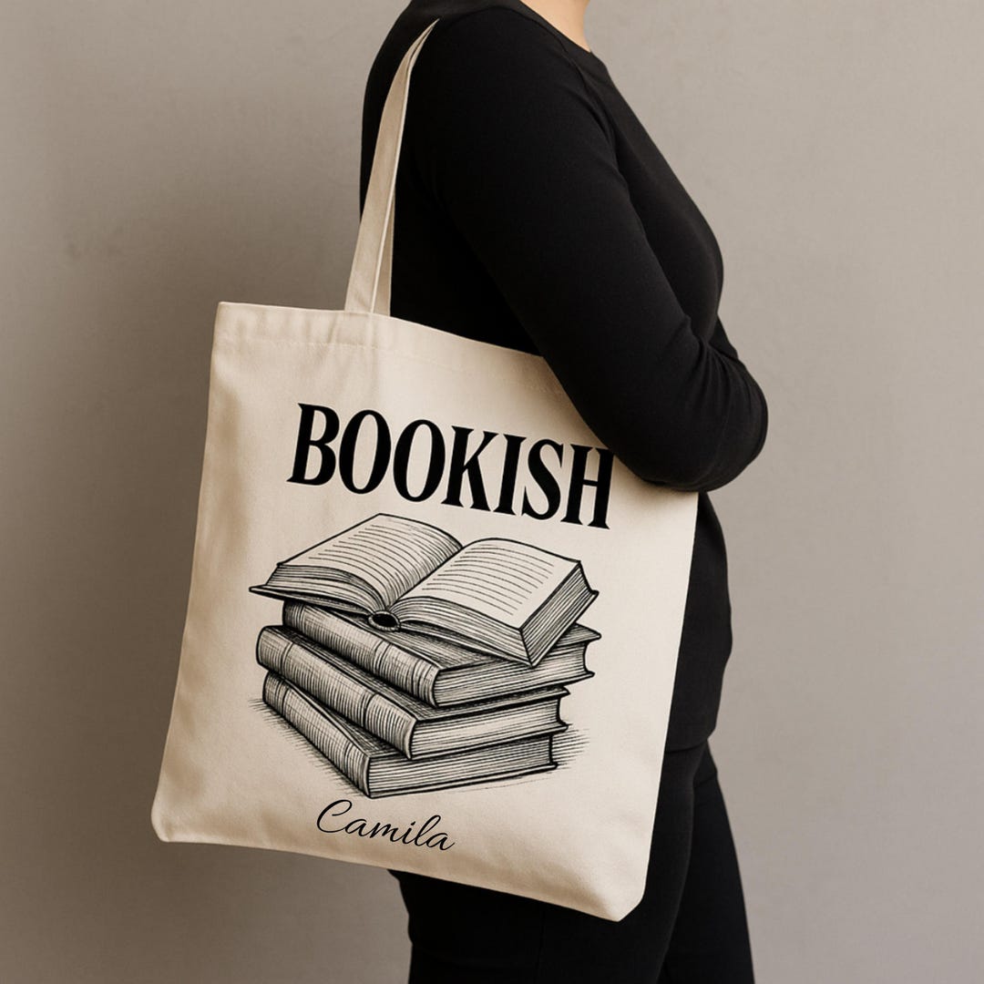 Personalized Book Lover Tote Bag, Custom Bookish Gift With Name or Book ...