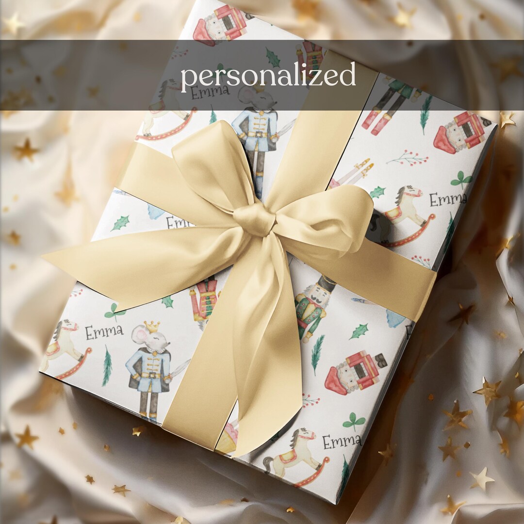 Personalized Nutcracker and Ballerina Wrapping Paper, Custom Name ...