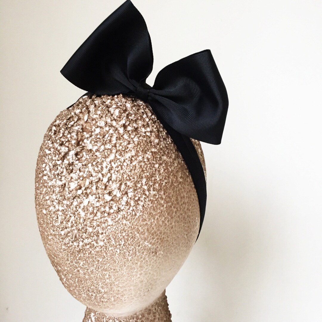 Made to Match Alice in Wonderland Black Bow Girls Stretch Headband ...