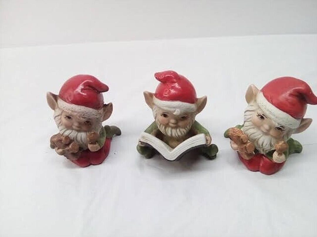 Homco Vintage Christmas Elf Figurines #5406 - Set of 3 - Etsy