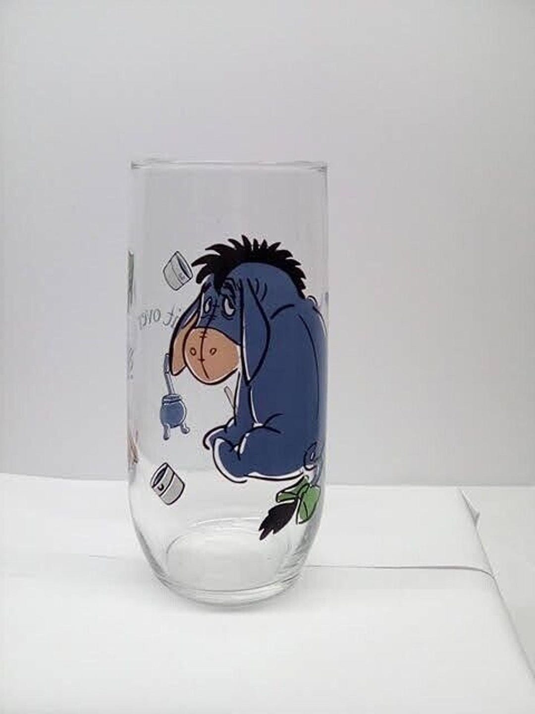Vintage Disneys Eeyore smile and Get It Over With 6 Drinking Glass Exc ...