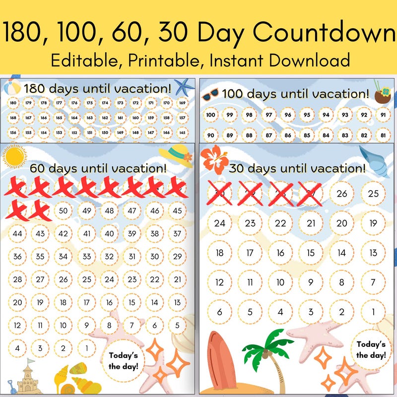 60 Countdown Calendar - Etsy