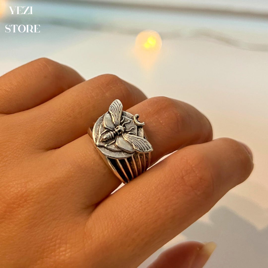 Gothic Moth Ring, Butterfly Ring, Moth Jewelry, Goth Ring, Punk Ring ...