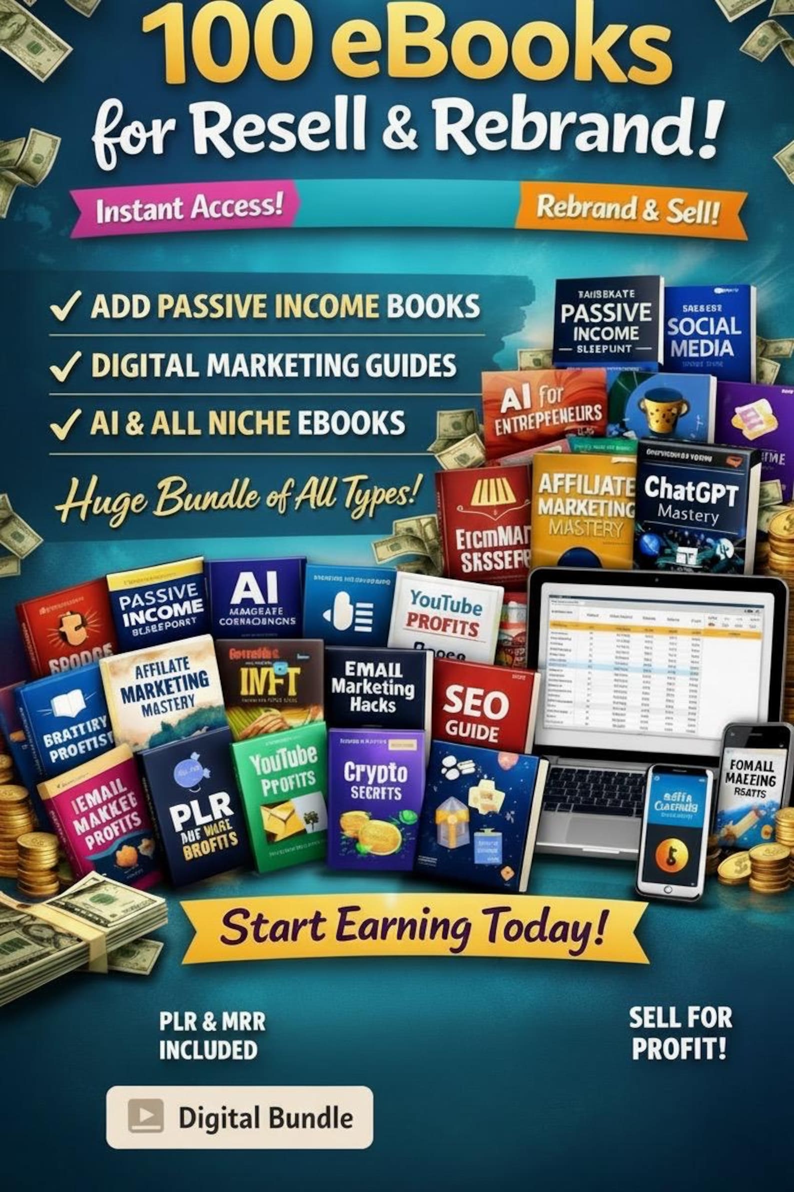 100+ Ready-to-sell Marketing Ebooks | Commercial Use Bundle | Digital ...
