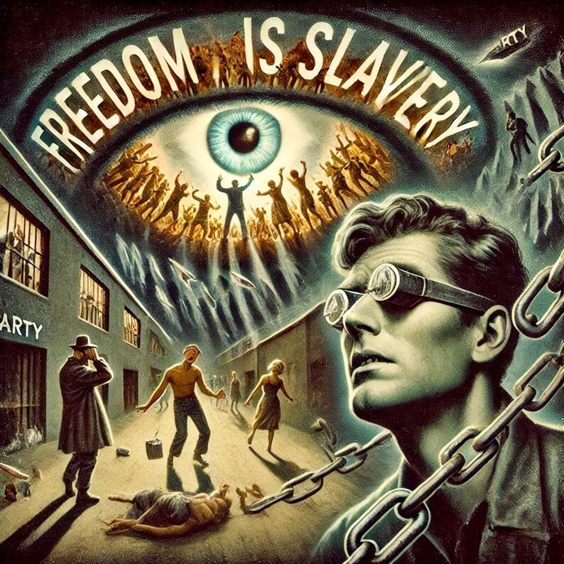 Freedom is Slavery Digital Art Download Orwellian Dystopia Poster 1984 ...