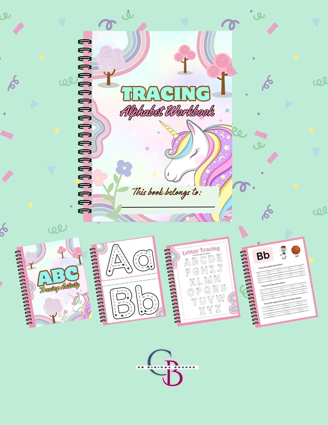 3 Levels Tracing Alphabet Unicorn Alphabet Tracing ABC Tracing ...