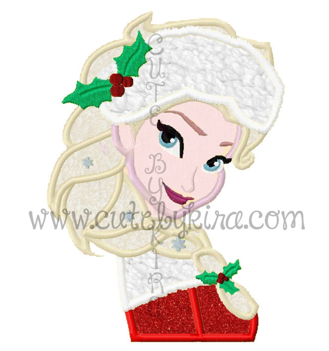 Frozen Elsa Cold Queen Christmas Applique Machine Embroidery Design ...