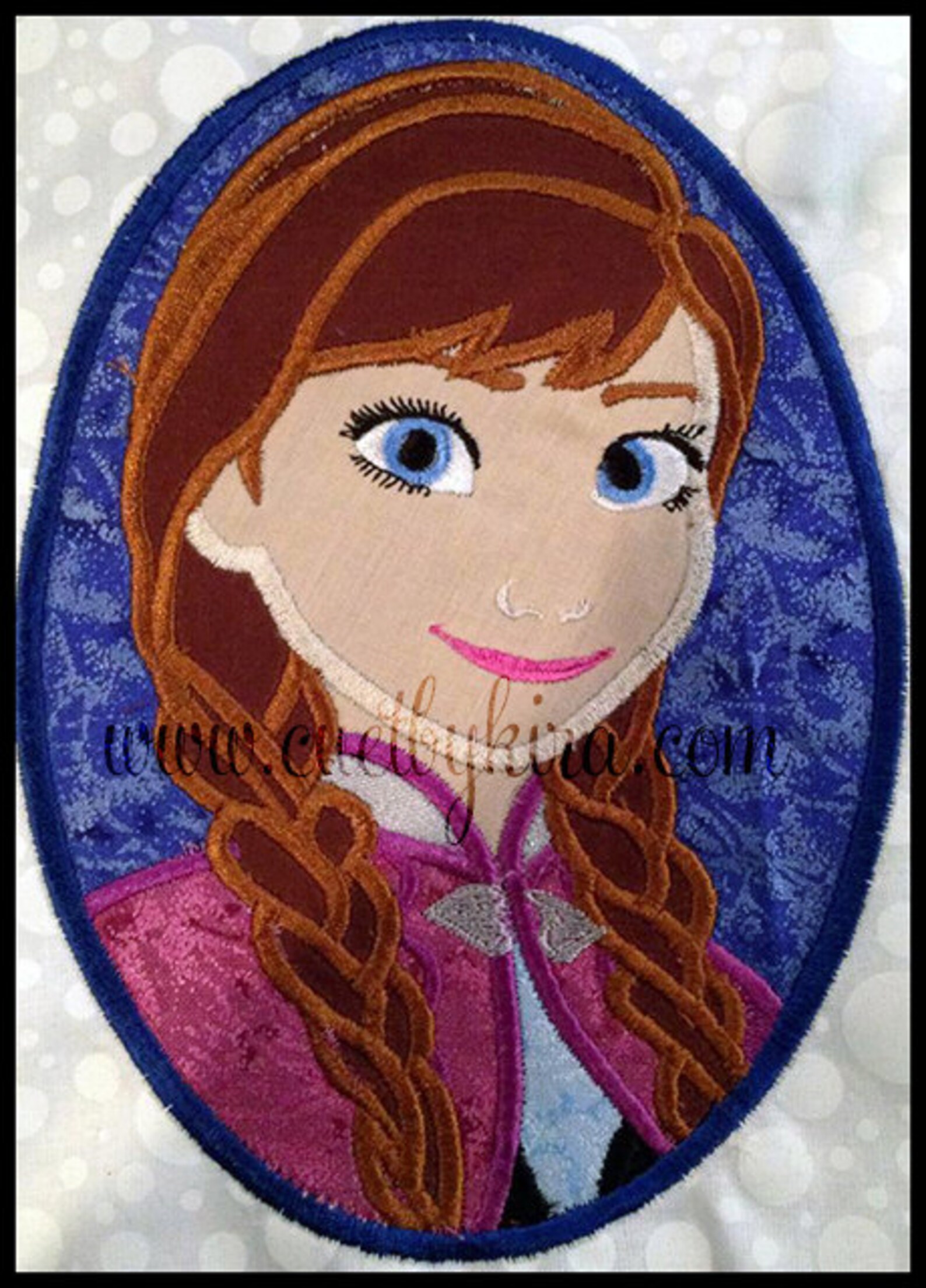 Frozen Cold Princess Anna Cameo Applique Machine Embroidery Design ...
