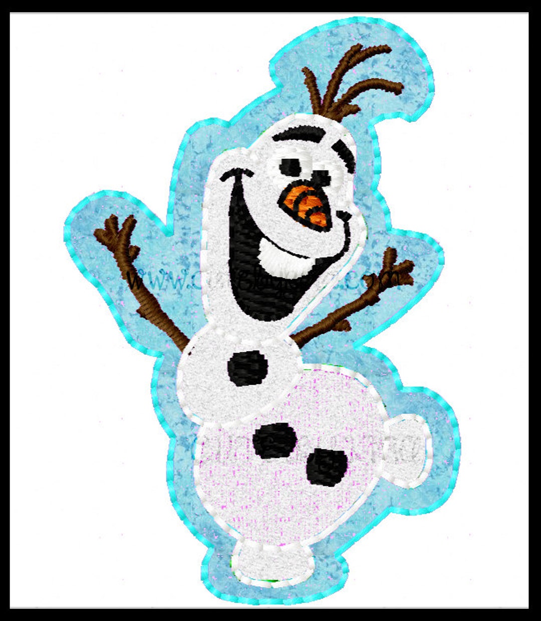 Frozen Olaf Cold Snowman Summer Feltie Applique Machine Embroidery ...