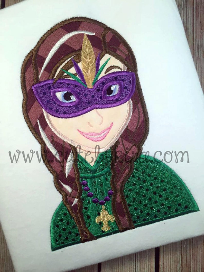 Frozen Cold Princess Anna Mardi Gras Applique Machine | Etsy
