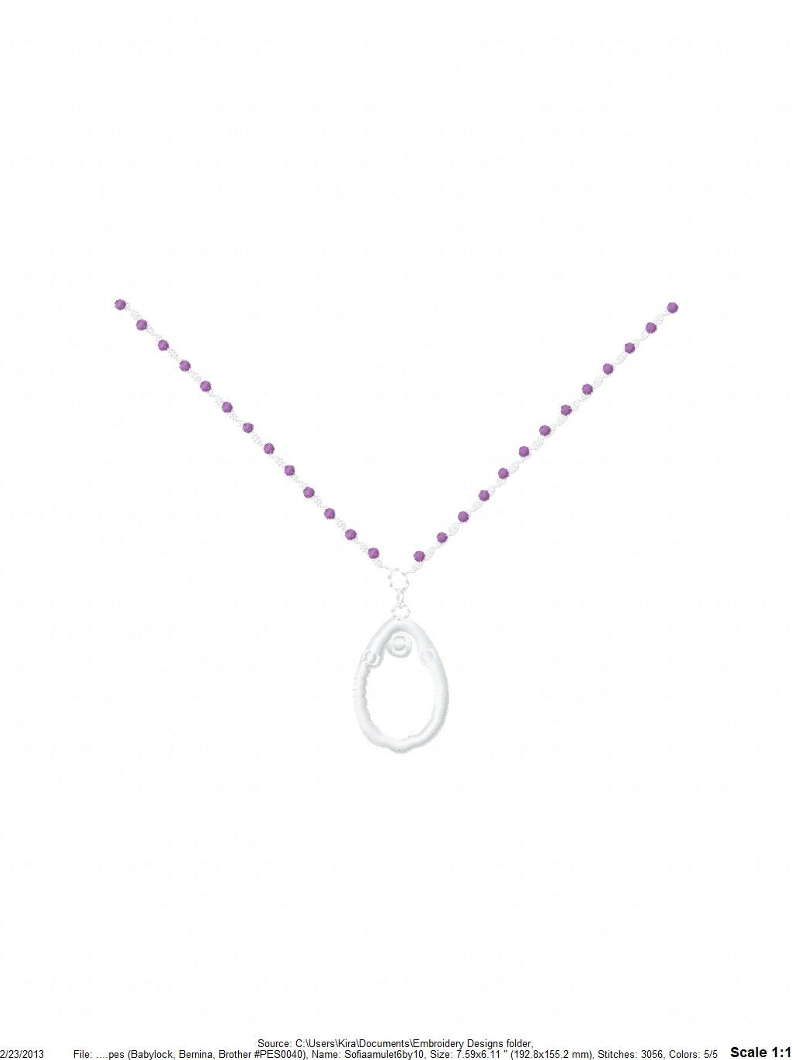 First Princess Amulet Necklace Embroidery Design - Etsy