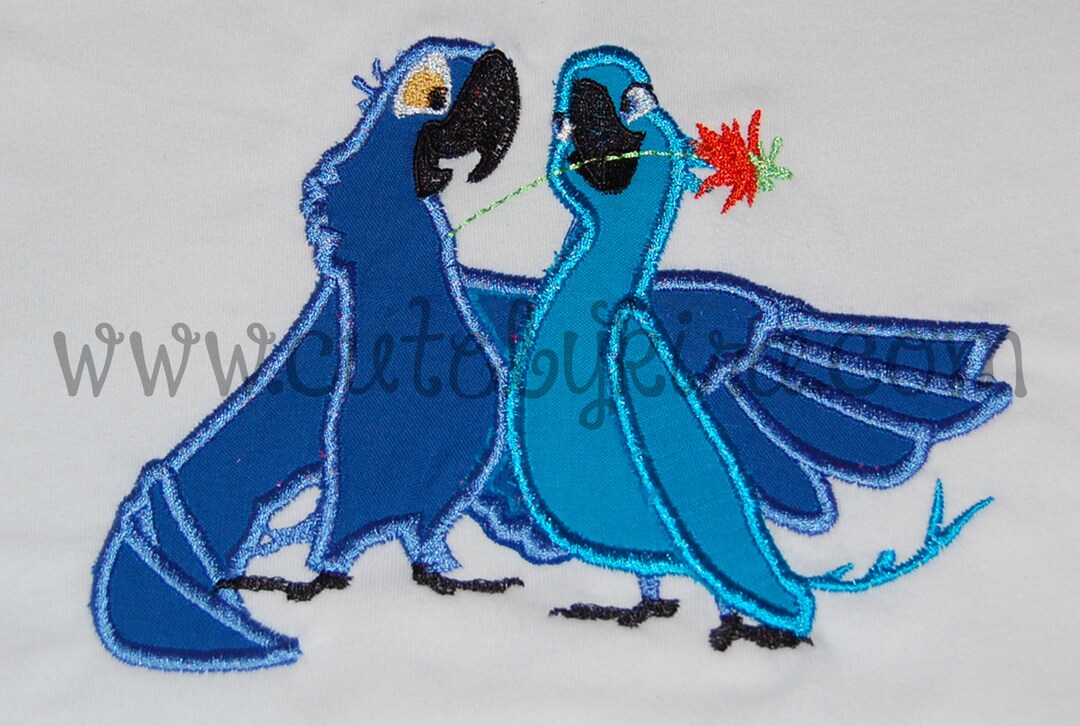Blue Birds Applique Machine Embroidery Design (DIGITAL ITEM) - Etsy