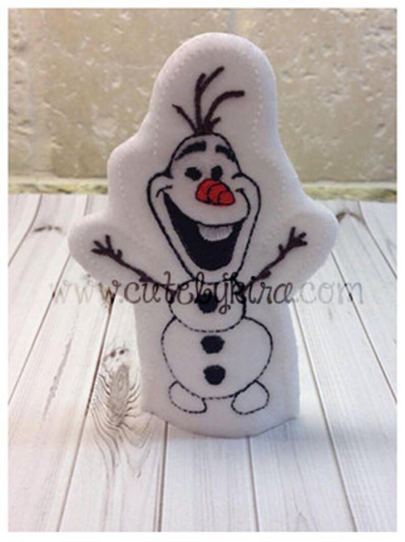 Frozen Olaf Cold Snowman Finger Puppet Feltie Embroidery - Etsy
