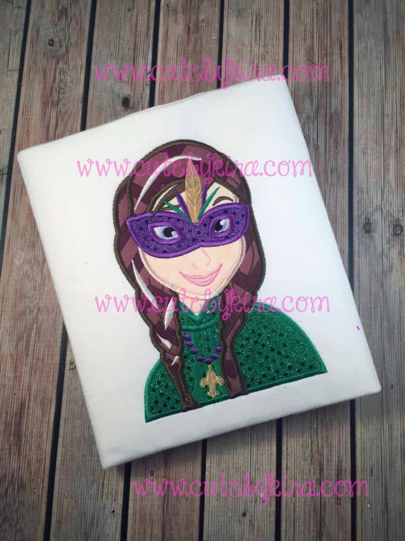 Frozen Cold Princess Anna Mardi Gras Applique Machine | Etsy