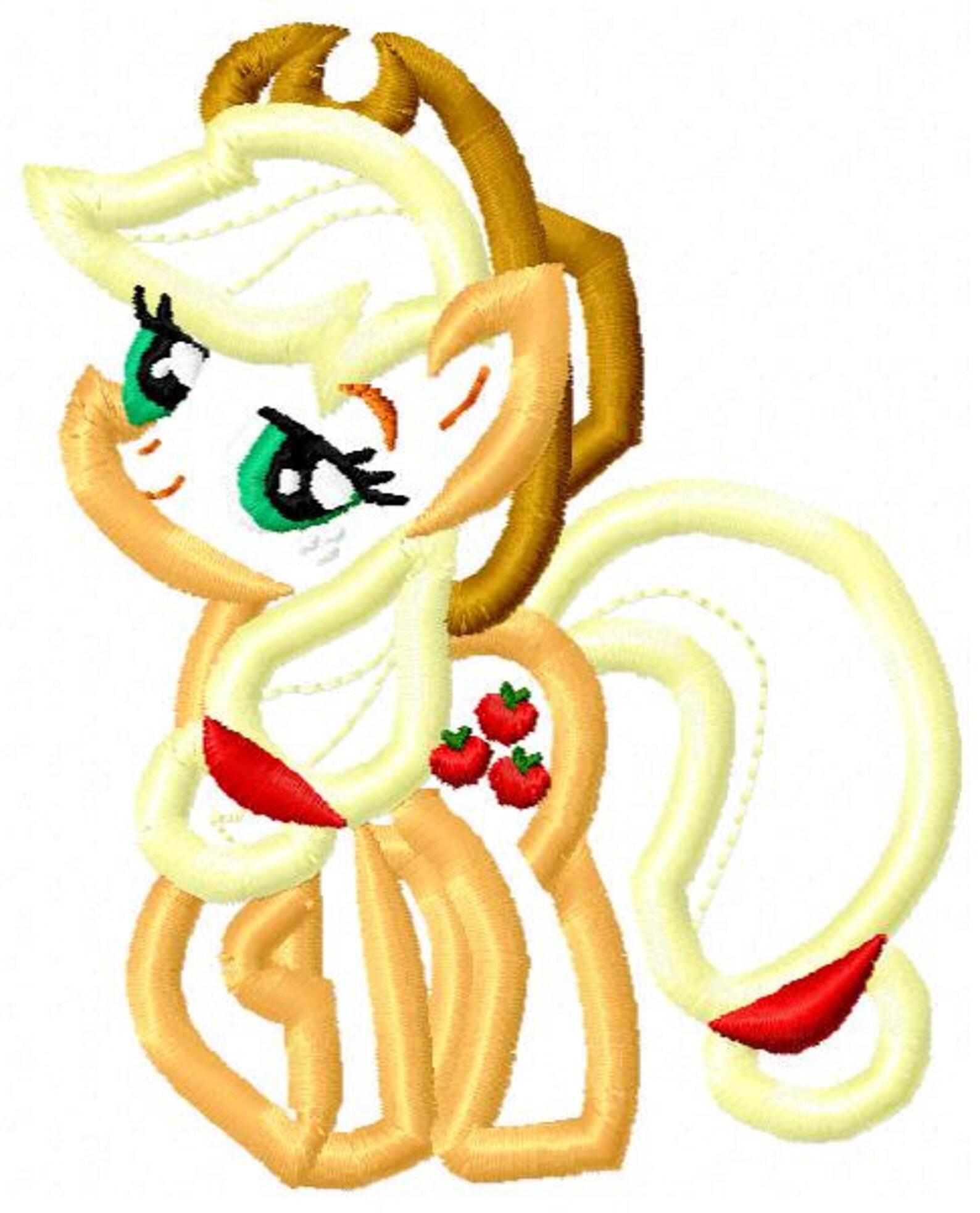 Apple Pony Embroidery Design - Etsy