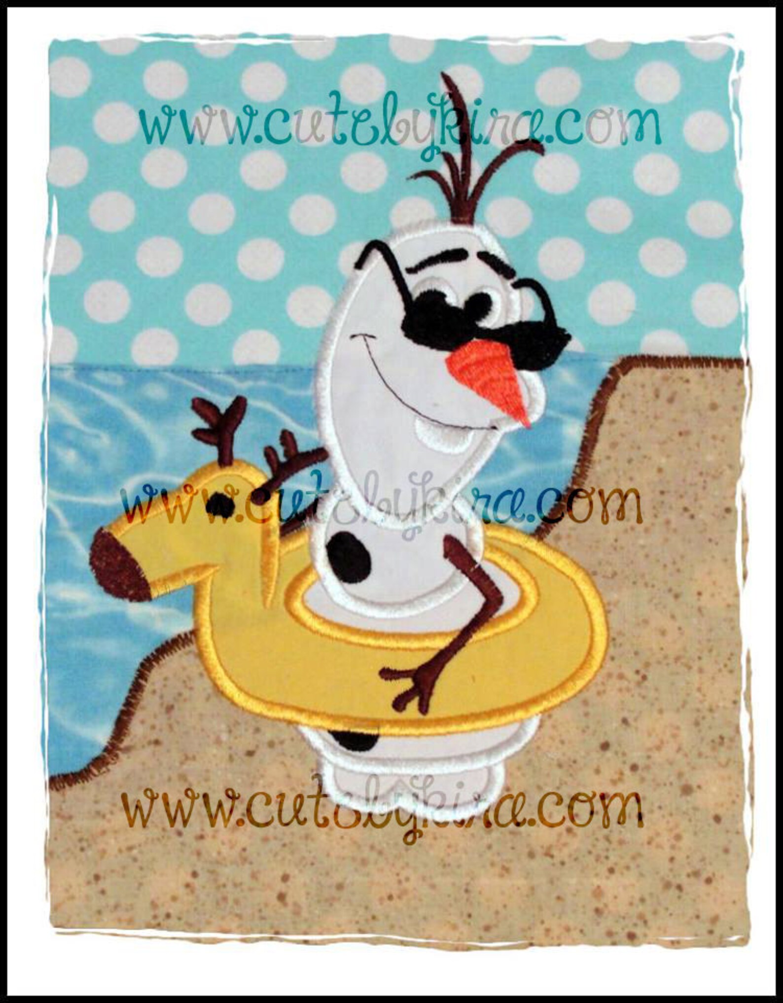 Frozen Olaf Cold Snowman Swim Applique Machine Embroidery Design ...
