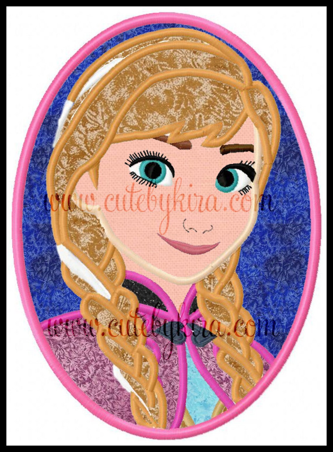 Frozen Cold Princess Anna Cameo Applique Machine Embroidery Design ...
