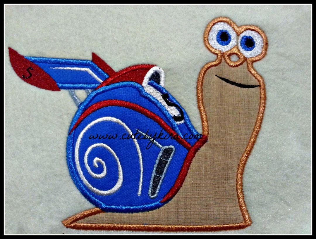 Fast Snail Applique Embroidery Design - Etsy