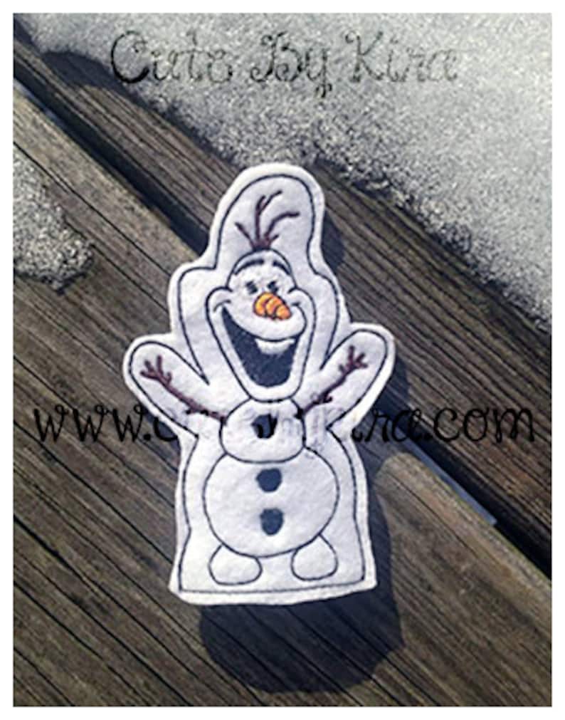 Frozen Olaf Cold Snowman Finger Puppet Feltie Embroidery - Etsy