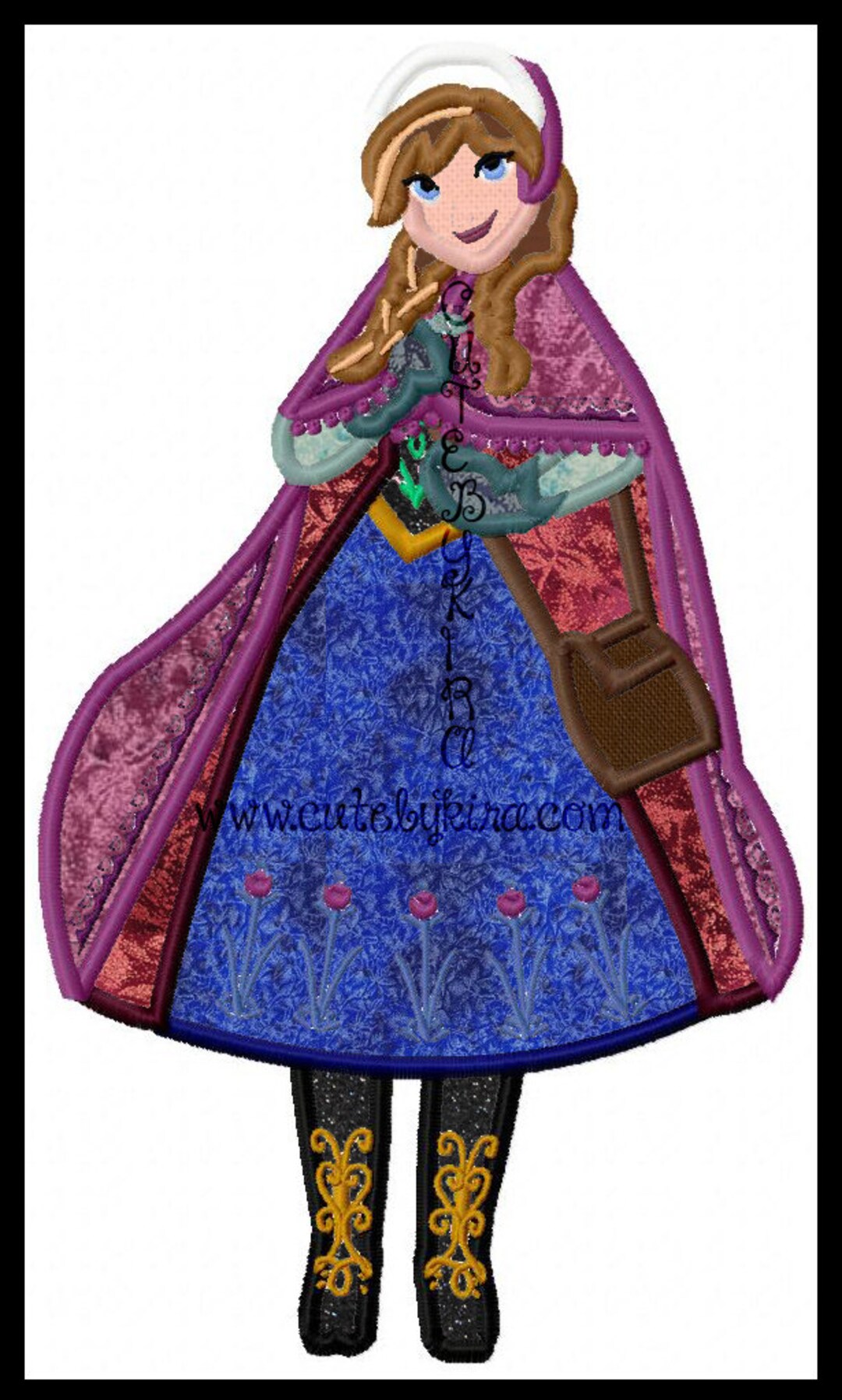 Frozen Cold Princess Anna Body Applique Machine Embroidery Design ...