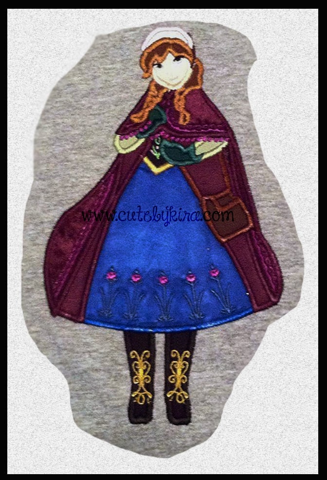 Frozen Cold Princess Anna Body Applique Machine Embroidery - Etsy