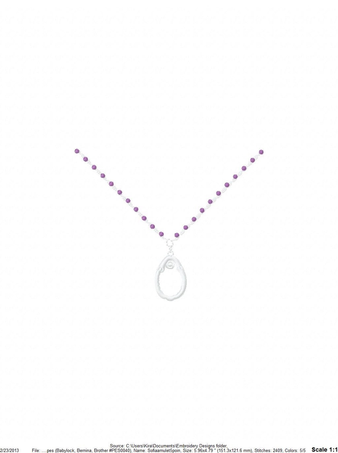 First Princess Amulet Necklace Embroidery Design - Etsy