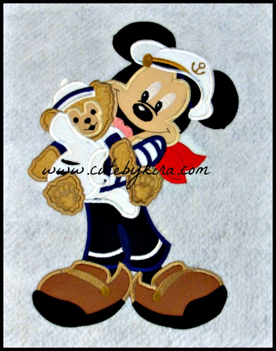 Captain Mouse and Bear Applique Embroidery Design - Etsy