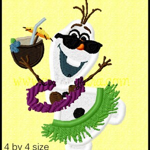 Frozen Olaf Cold Snowman Hula Applique Machine Embroidery Design ...