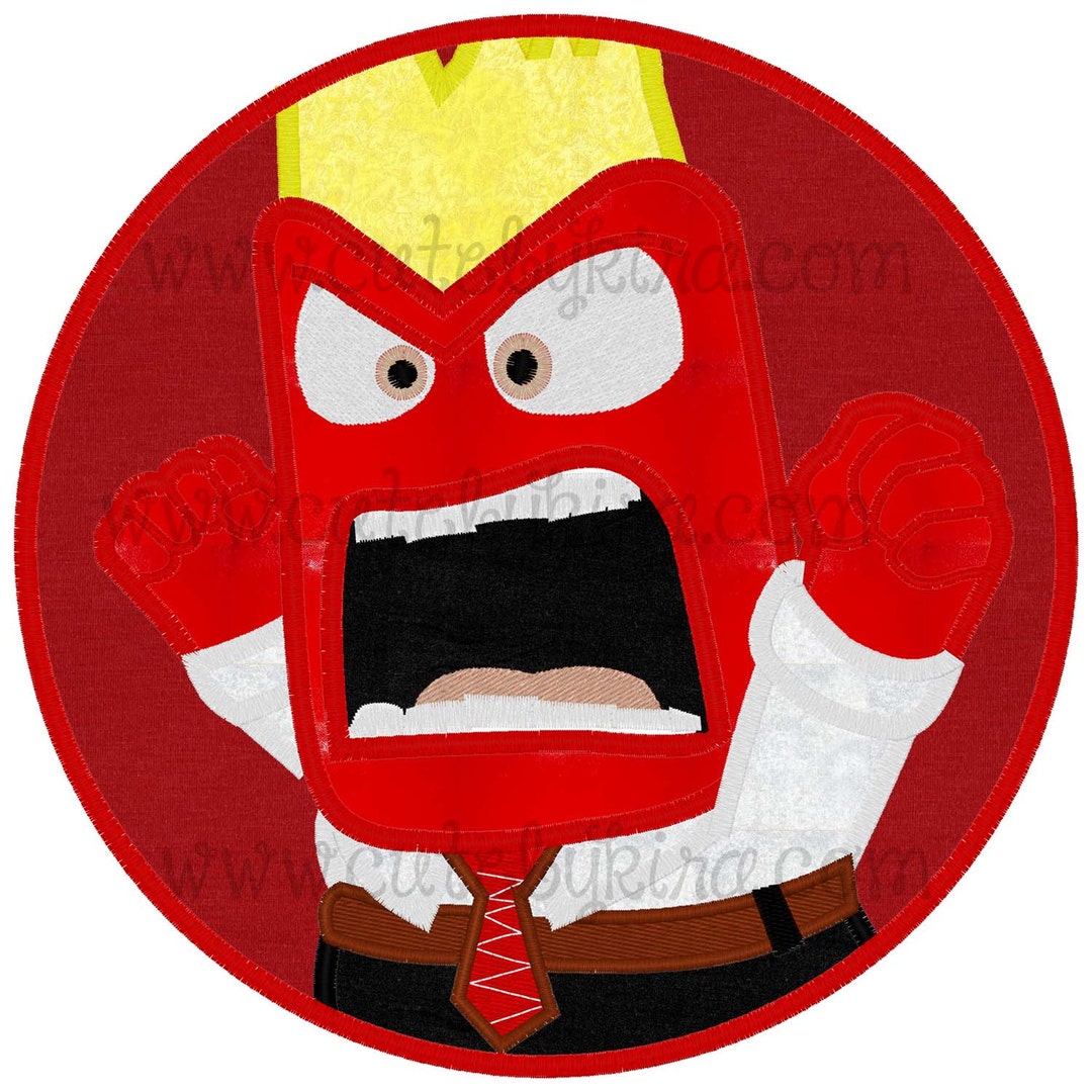 Anger Inside Out Emotion Boy Applique Machine Embroidery Design ...