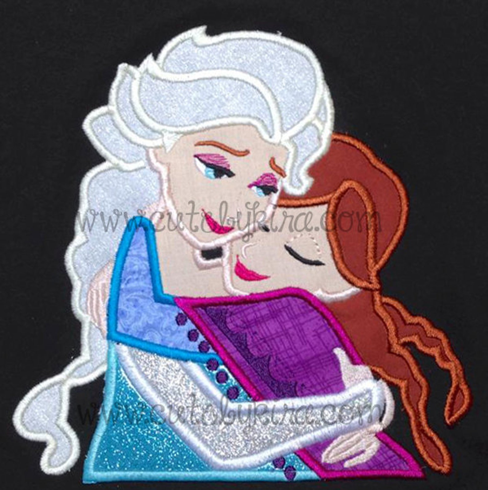 Frozen Elsa and Anna Cold Sisters Hug Applique Machine - Etsy