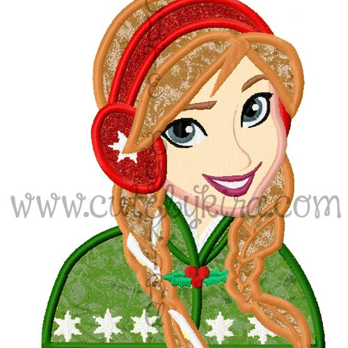 Frozen Cold Princess Anna Applique Machine Embroidery Design - Etsy