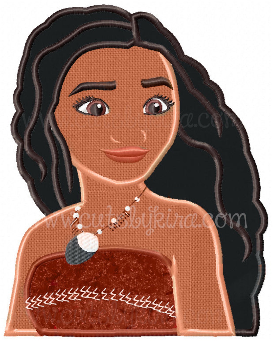 Moana Bust Applique Machine Embroidery Design (DIGITAL ITEM) - Etsy