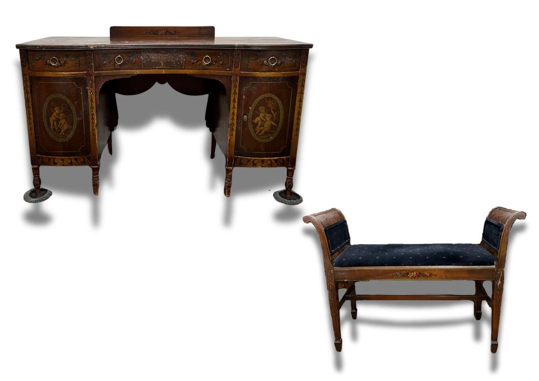 Antique Adams-style Vanity and Bench - Etsy