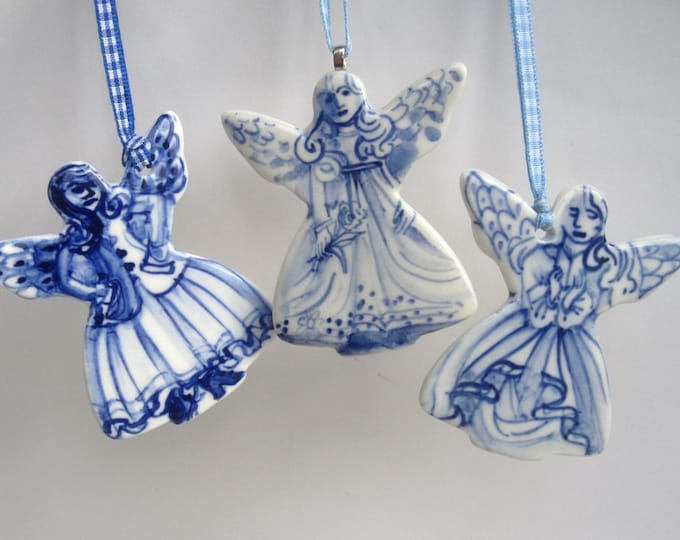 Dutch Angel - Handpainted Porcelain Blue and White Delft Ornament/wall ...