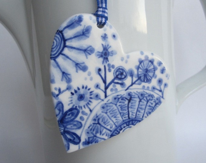 Porcelain Heart Blue Delft Wall Hanging/ornament - Etsy