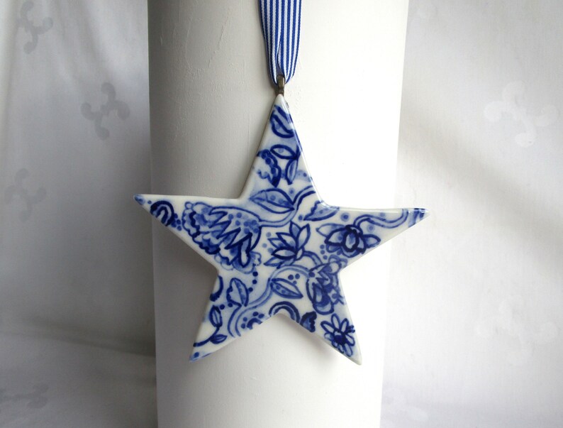 William North Star Delft Blue Hand Painted Blue and - Etsy Australia