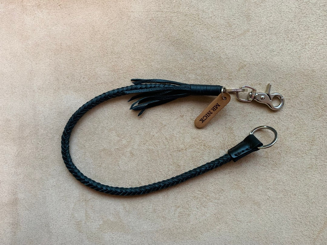 8 Strings Braided Leather Lanyard, Personalize Biker Wallet Chain ...