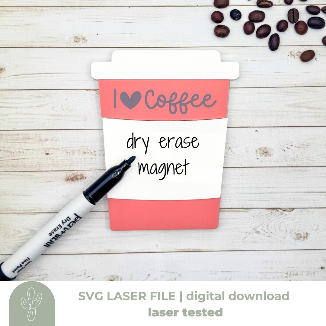 Personalized Coffee SVG Magnet - Modern Customizable Magnet for Notes ...
