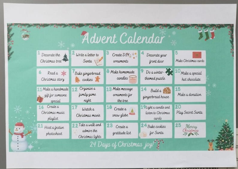 Advent Calendar I Christmas Activities I for Kids I for Families I for ...