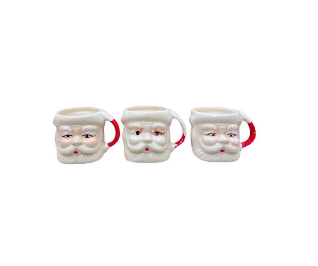 Vintage Santa Mugs Group of 3 - Etsy