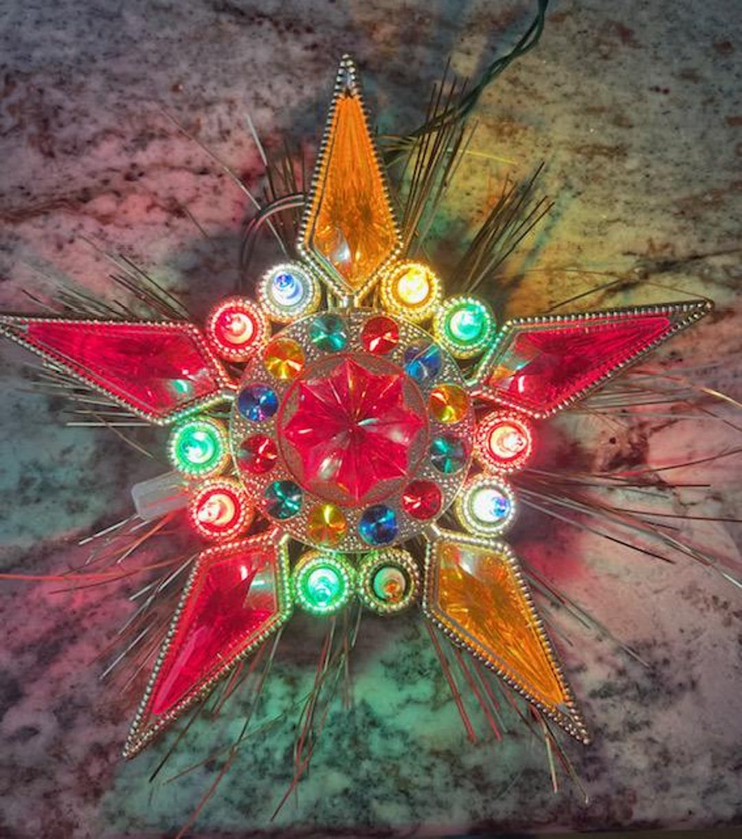 Tree Topper Lighted Retro Vintage Kurt S Alder Jeweled Christmas Tree ...