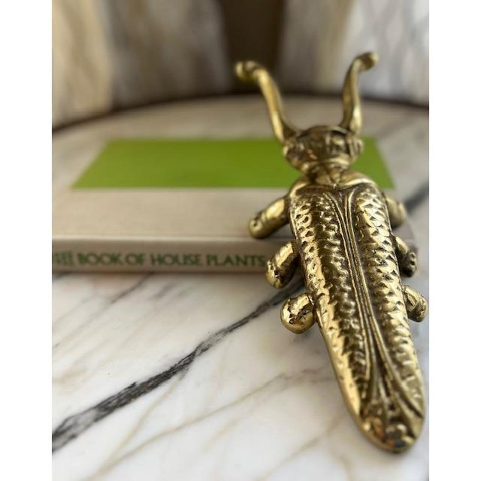 Brass Vintage Beetle Bug Boot Jack Door Stopper Eclectic Gold Decor ...