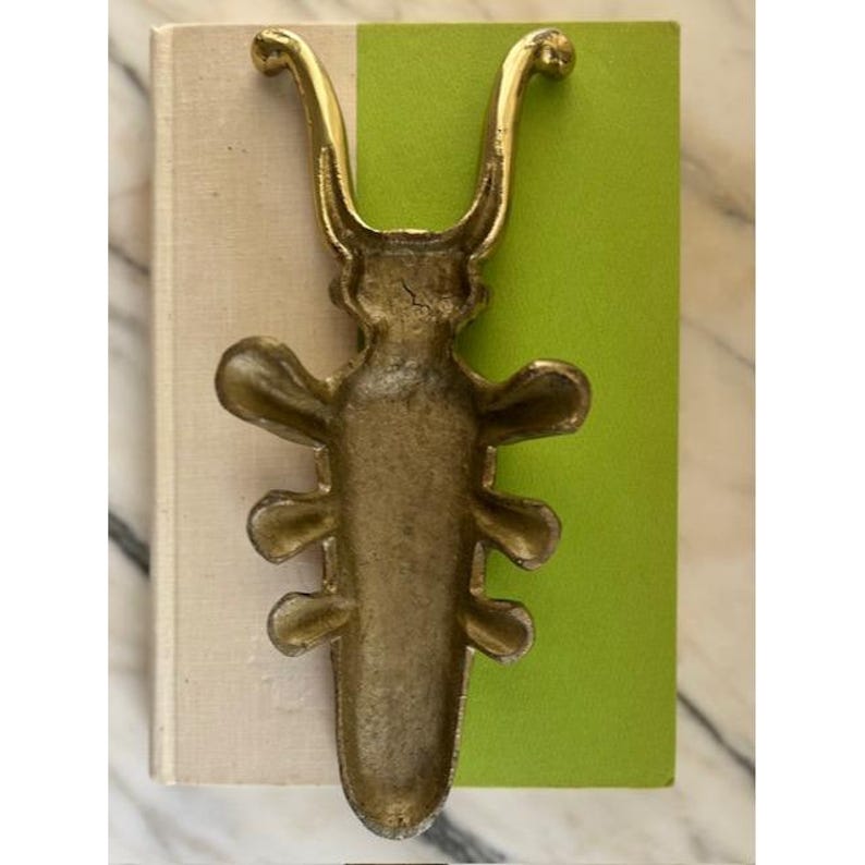 Brass Vintage Beetle Bug Boot Jack Door Stopper Eclectic Gold Decor ...