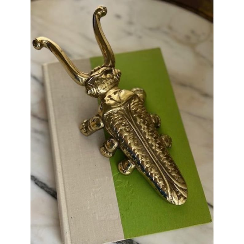 Brass Vintage Beetle Bug Boot Jack Door Stopper Eclectic Gold Decor ...