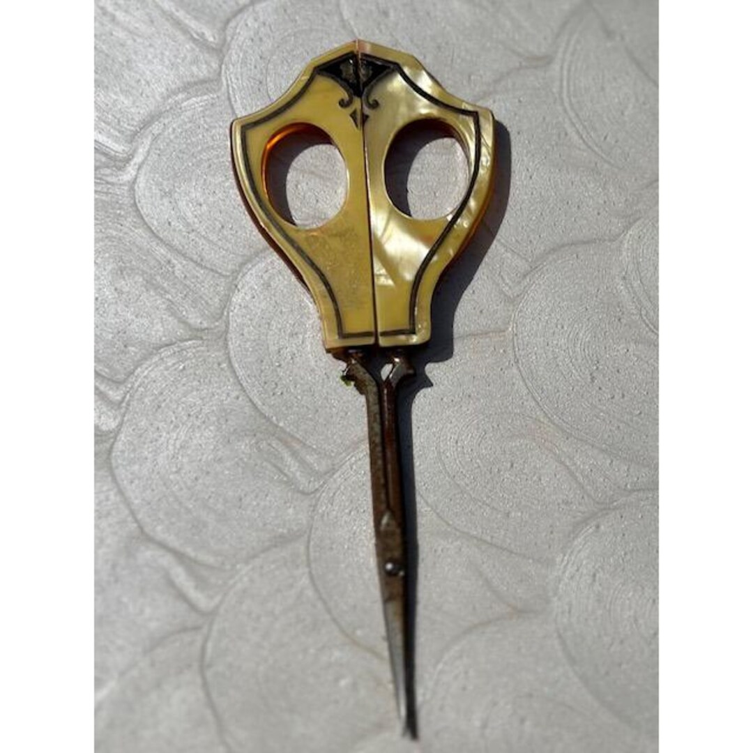 Vintage Celluloid Sewing Scissors Germany Kiesler Antique Pearl Handle ...