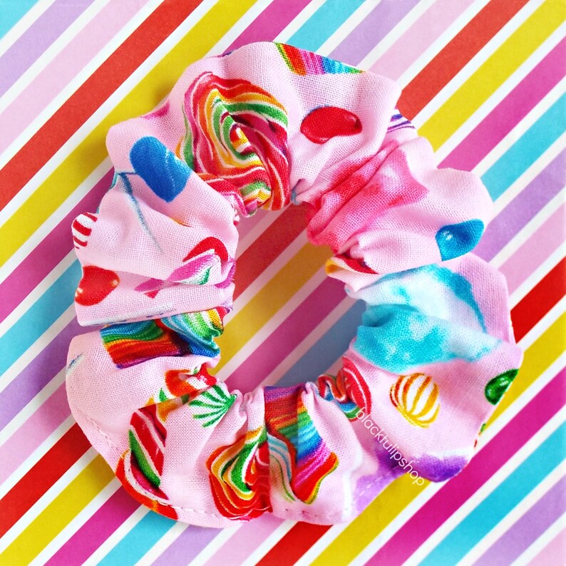 Pink Hair Scrunchie Kawaii Candy Hair Accessories Retro - Etsy